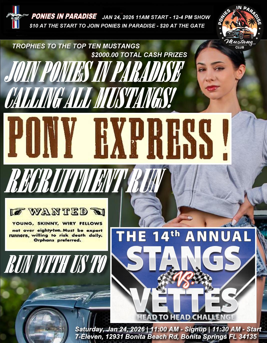 Pony Express Recruitment Run | FLA Car Shows