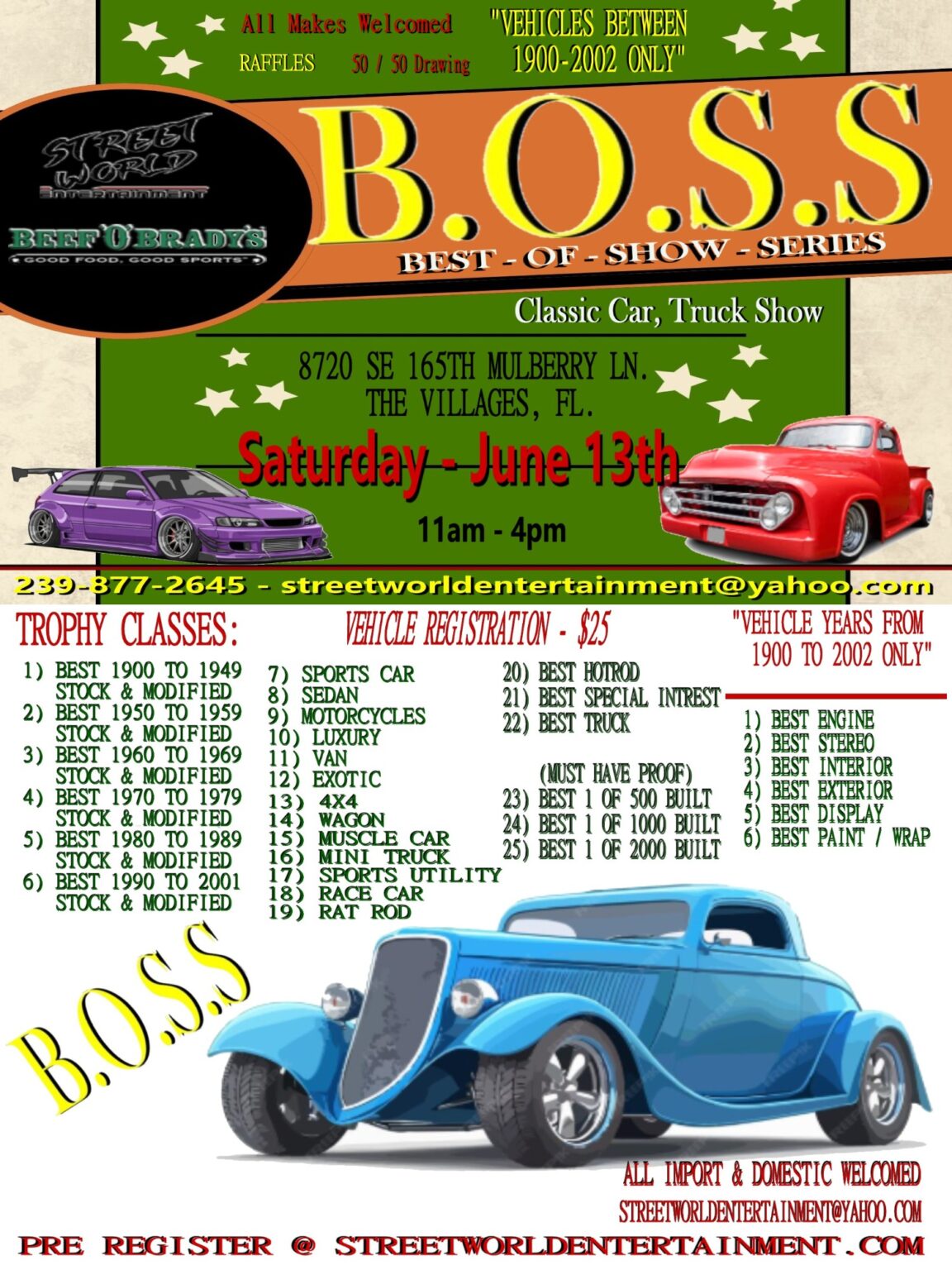 B.O.S.S. Classic Car & Truck Show in The Villages | FLA Car Shows